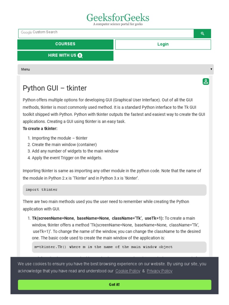 Python Gui Tkinter | Download Free PDF | Graphical User Interfaces | Parameter (Computer ...