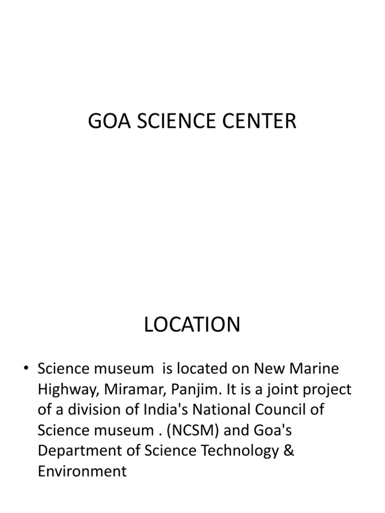 Goa Science Center | PDF | Science | Nature