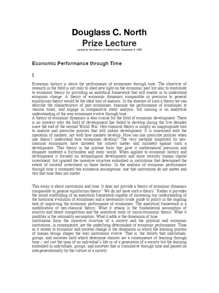 Economic Performance and Institutional Change | PDF | Institution ...