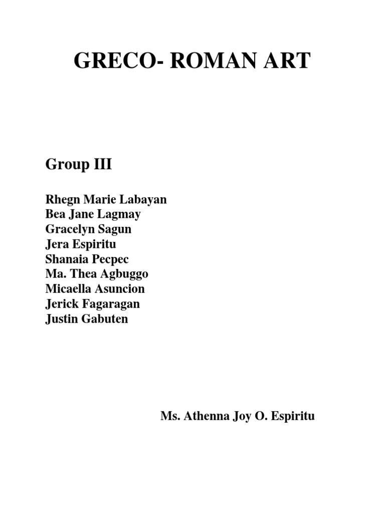 Greco-Roman Art History | PDF | Sculpture | Roman Empire