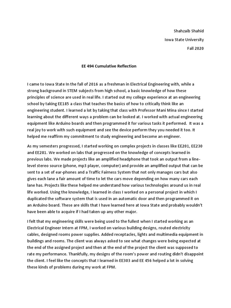 Cumulative Reflection | PDF | Headphones | Electrical Engineering