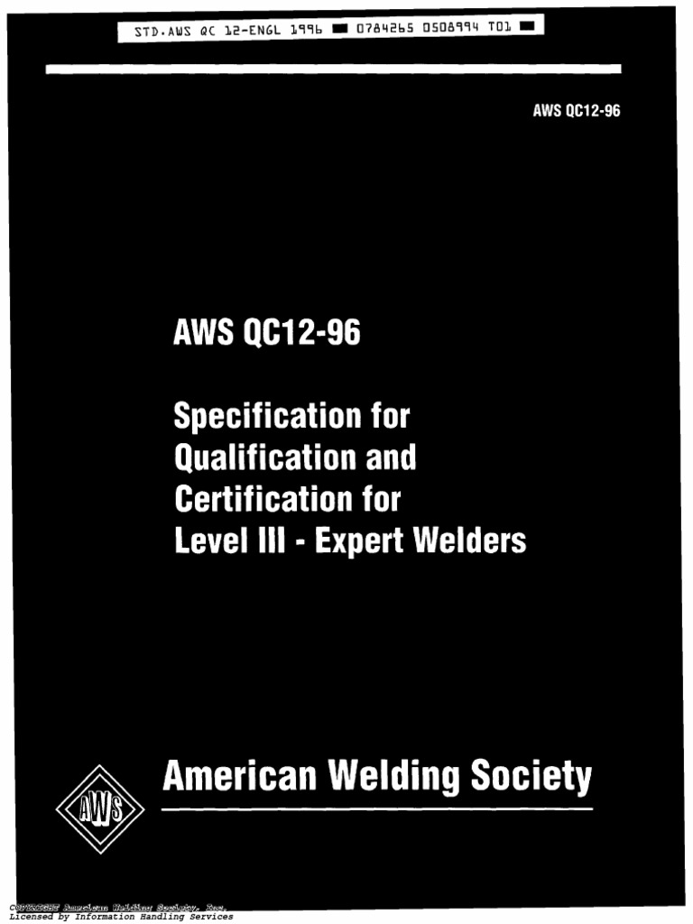 Aws QC-12 | Download Free PDF | Pipe (Fluid Conveyance) | Welding