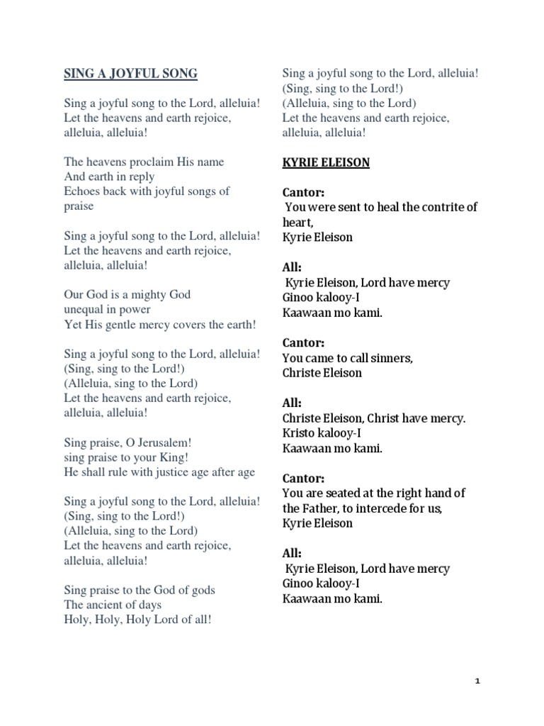 Choir Songs Final | PDF | Christian Worship And Liturgy | Religious ...