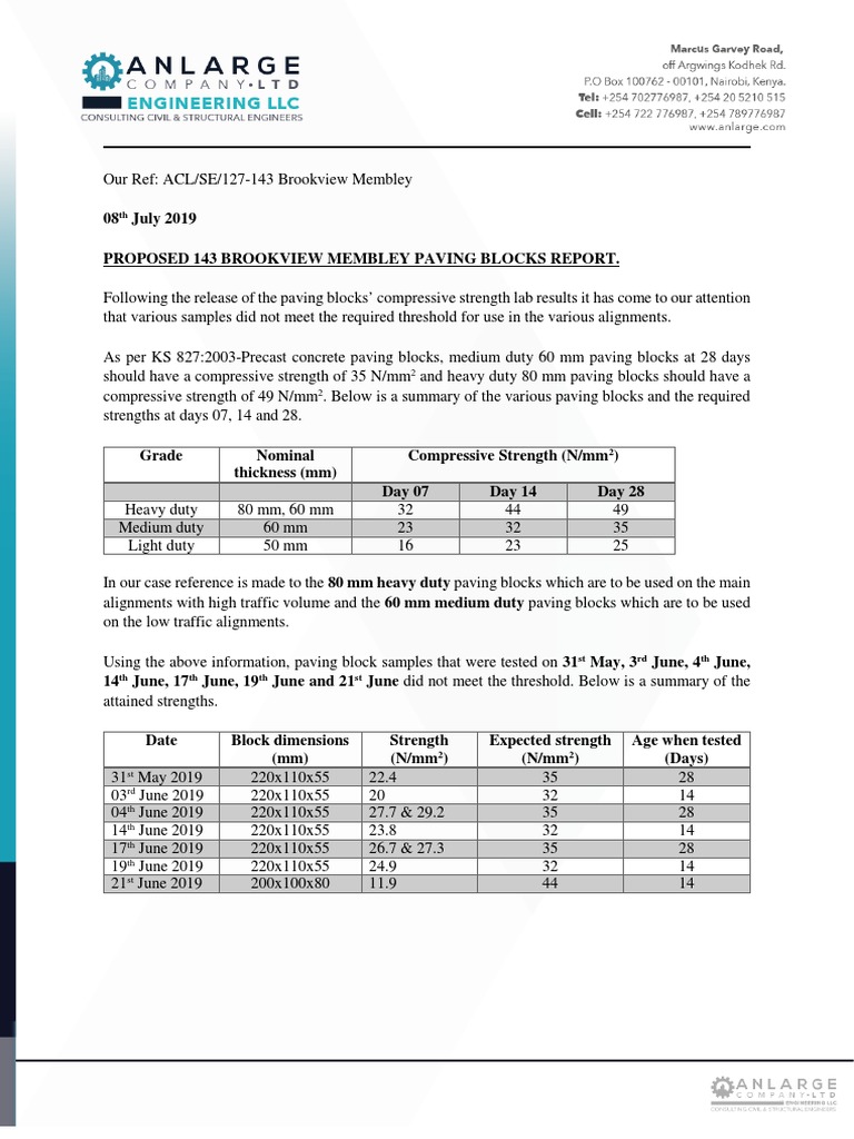 Paving Blocks Results Report. | PDF | Applied And Interdisciplinary ...