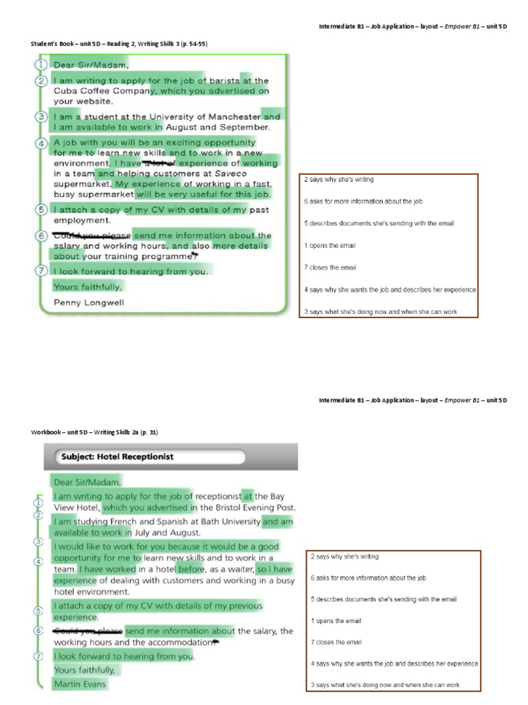Job Application Layout - Empower B1 | PDF | Career & Growth | Language ...