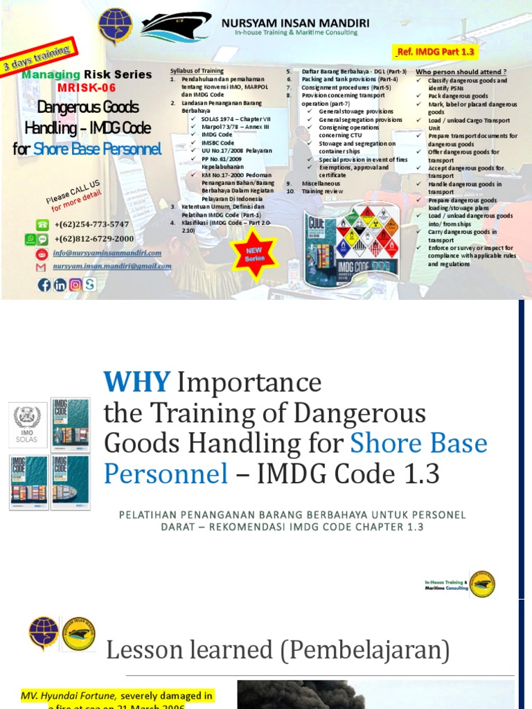 Why Training IMDG Code For Based Perrsonnel Importance | PDF ...