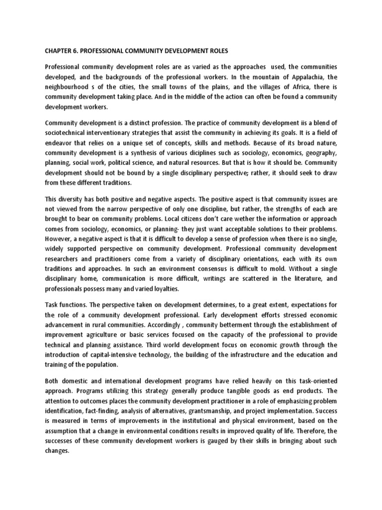 Professional Community Development Roles | PDF | International ...