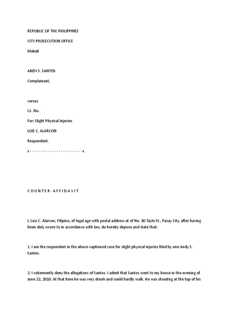 2 Sample Counter Affidavit | PDF