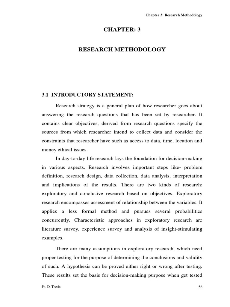 3.1 Introductory Statement:: Chapter 3: Research Methodology | PDF ...