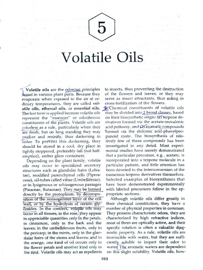 Volatile Oils | PDF | Chemical Substances | Chemical Compounds