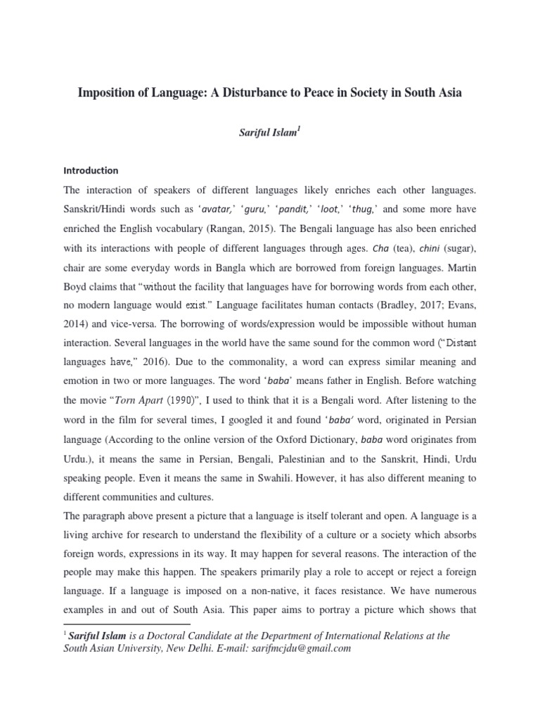 Language Imposition and Conflict in South Asia | PDF | Bangladesh | South Asia