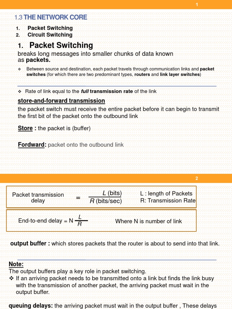 Packet Switching: 1.3 The Network Core | Download Free PDF | Packet Switching | Computer Network