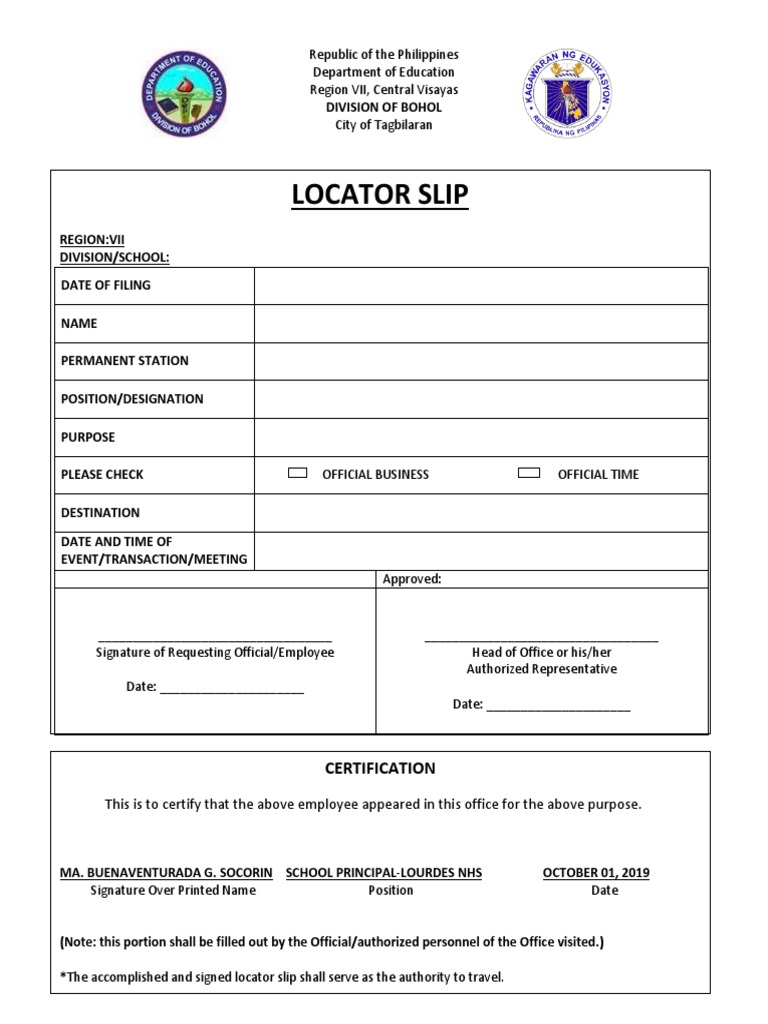 Locator Slip | PDF