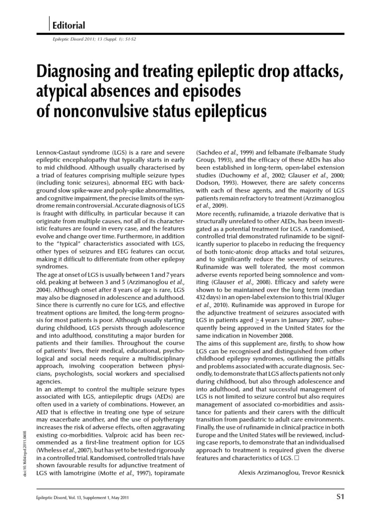 Diagnosing and Treating Epileptic Drop Attacks, Atypical Absences and ...