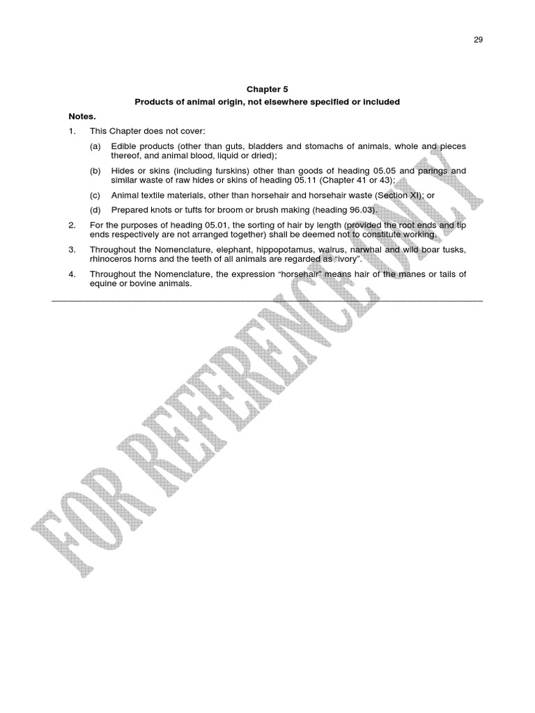 Animal Origin Products Classification Guide | PDF | Pig | Feather