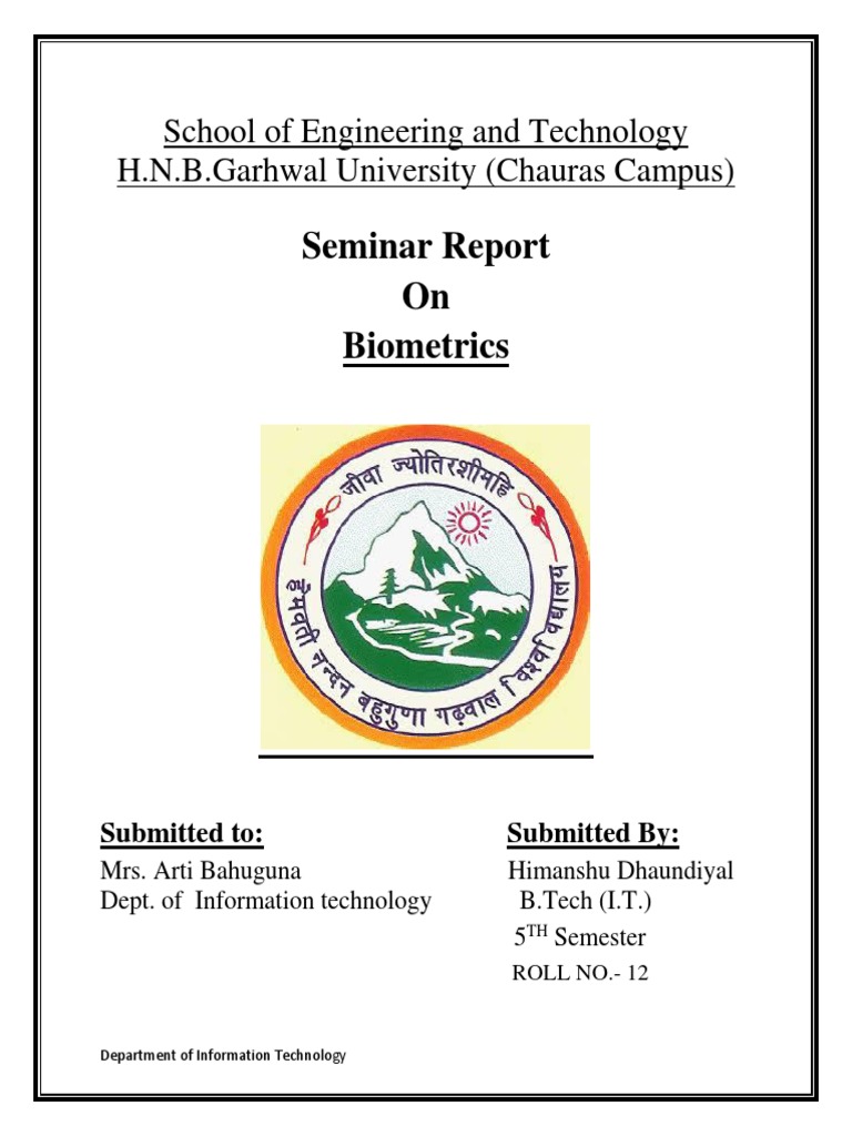 Report Final Biometrics by Himanshu | PDF | Biometrics | Fingerprint