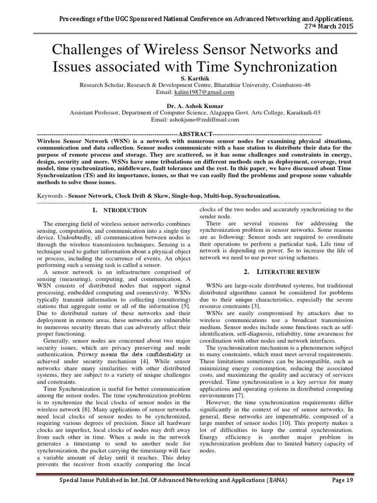 تحديات ال wsns PDF | PDF | Wireless Sensor Network | Data Transmission