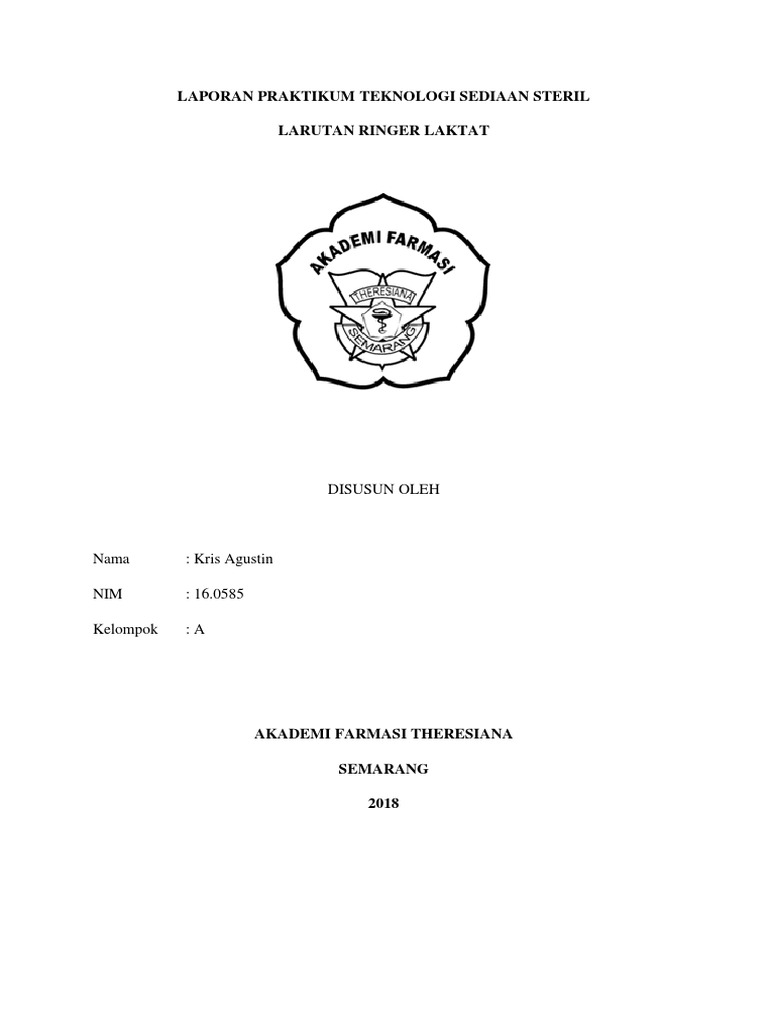 Laporan Praktikum Larutan Ringer Laktat | PDF