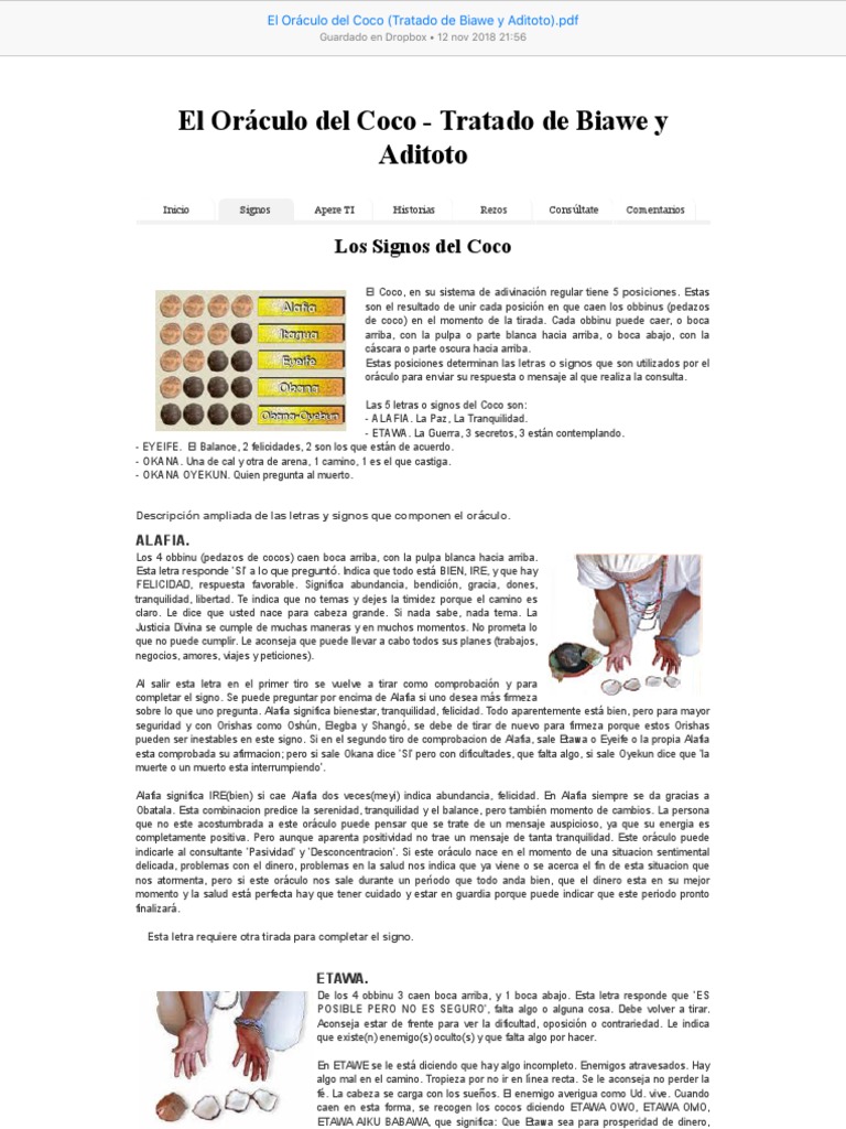 El Oráculo Del Coco | PDF | Religión y creencia