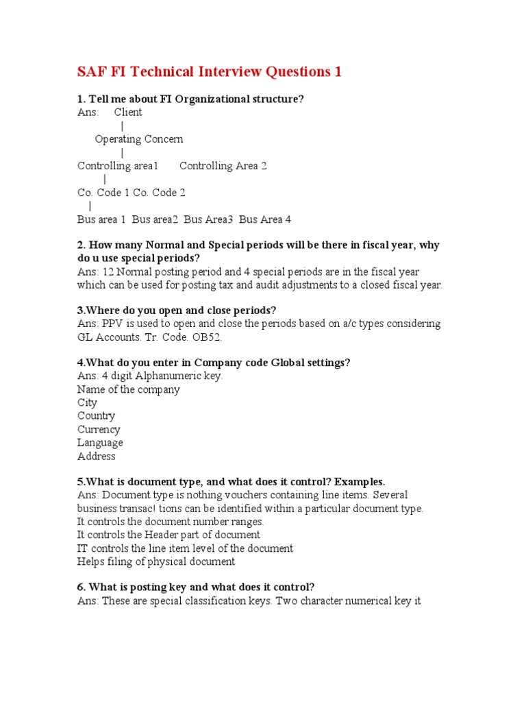SAF FI Interview Questions | PDF | Exchange Rate | Debits And Credits