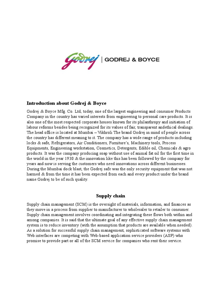 Godrej Supply Chain and Logistics Overview | PDF | Logistics | Warehouse
