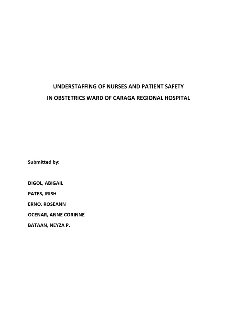 Understaffing | PDF | Nursing | Patient Safety