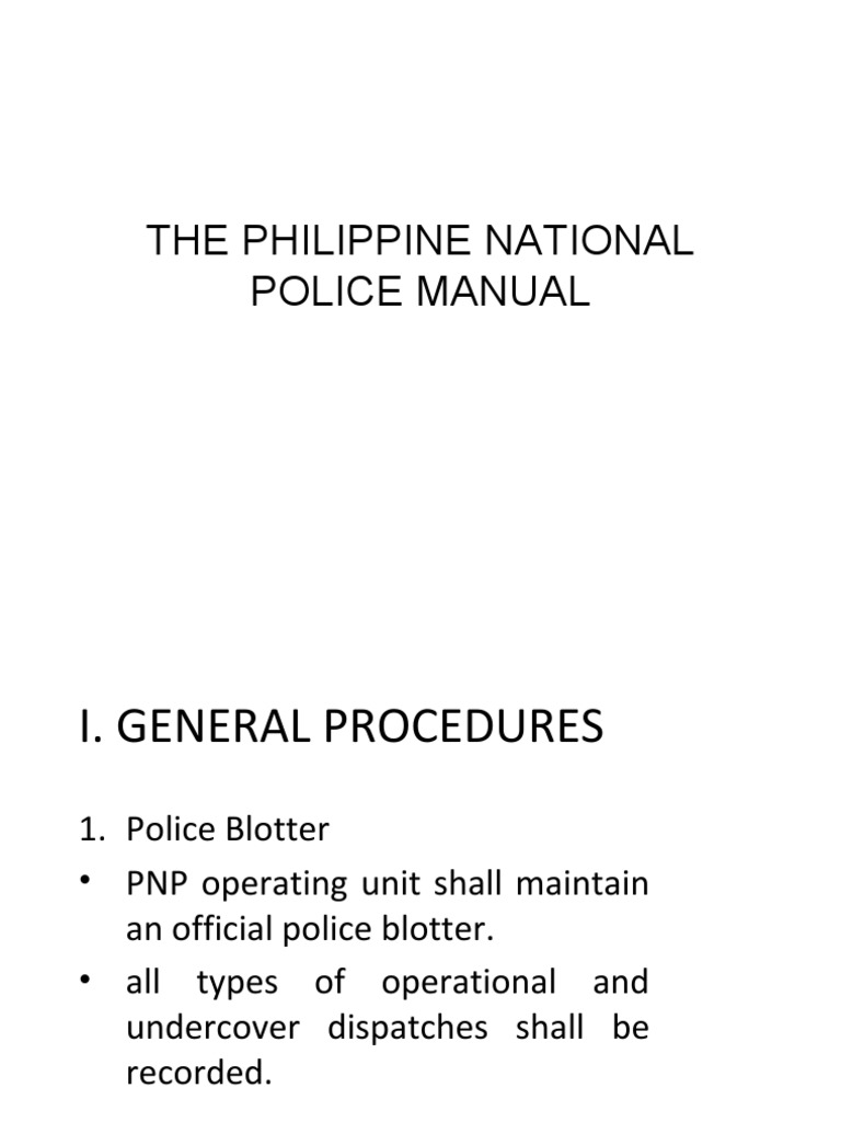 PNP Operational Manual 2025 Guidelines | PDF | Search And Seizure ...
