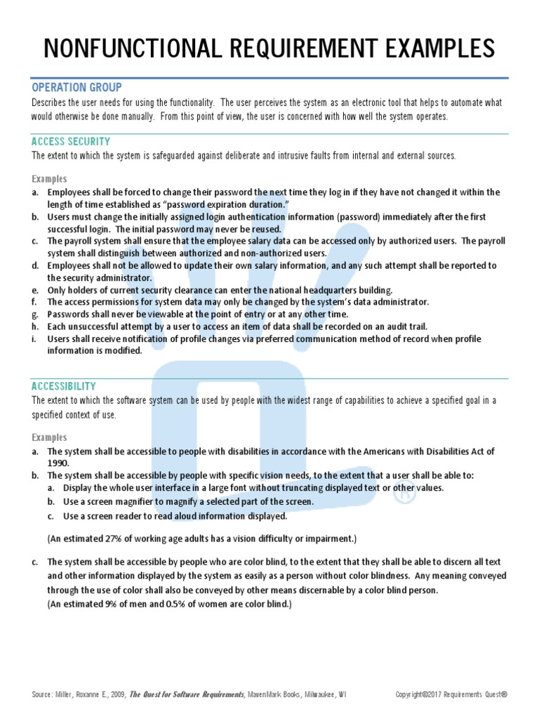 Non Functional Requirments Examples | PDF | Software Testing ...