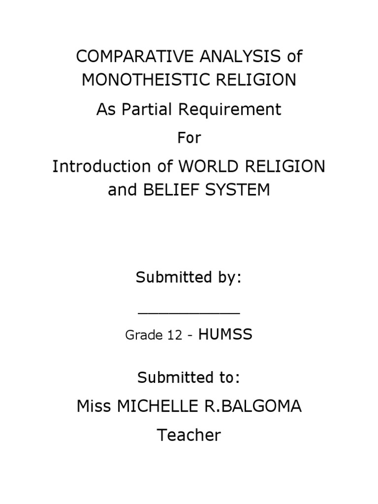 Monotheistic Religions Analysis | PDF
