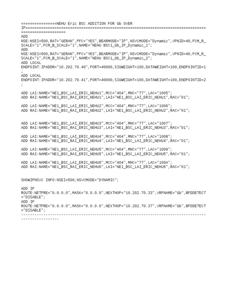 Script of Ericsson BSC | PDF | Computers