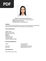 Work Immersion Resume Sample - Docx 6 PDF | PDF