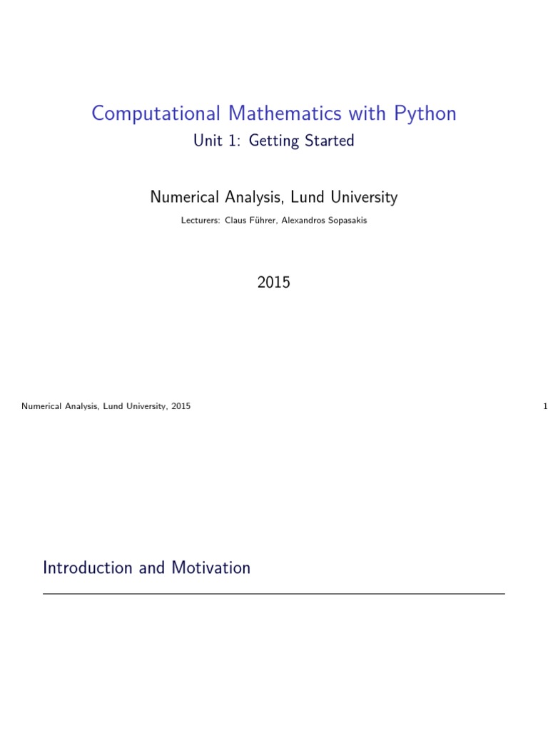 Computational Mathematics With Python | PDF | Python (Programming ...