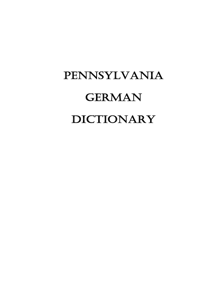 PA German Dictionary | PDF | Idolatry