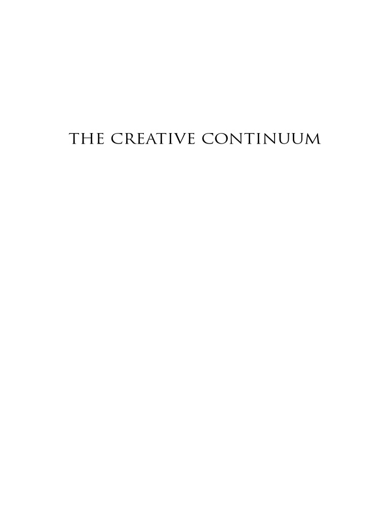 The Creative Continuum | PDF | Learning | Mind