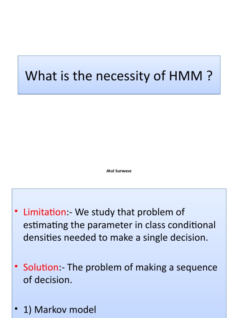 What Is The Necessity of HMM ? What Is The Necessity of HMM ? | PDF ...