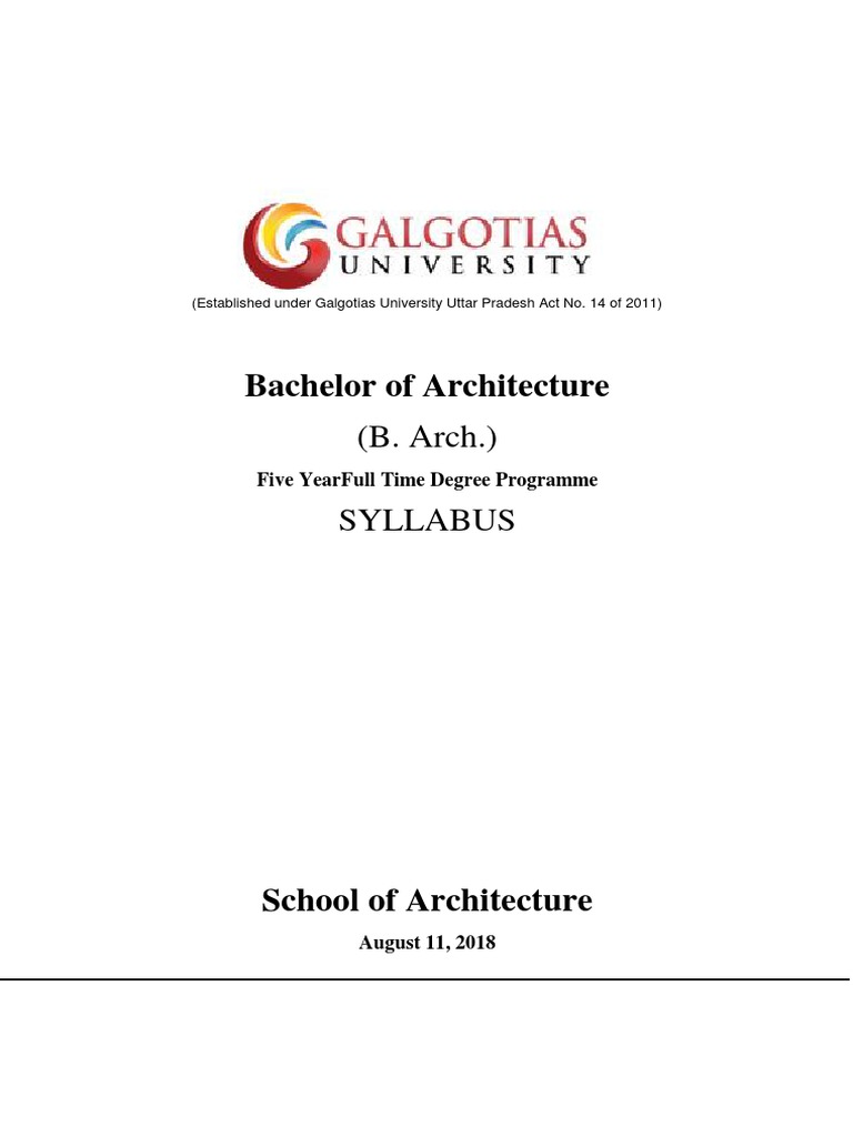 B. Arch Syllabus Overview | PDF | Course Credit | Rubric (Academic)