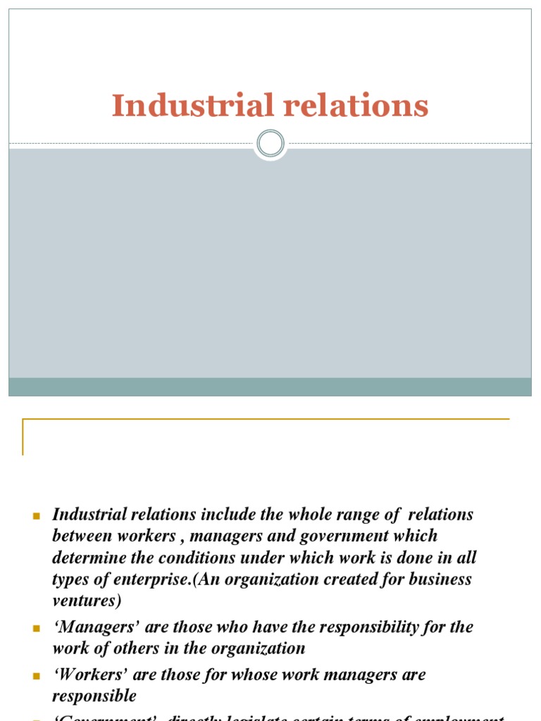 Industrial Relations | PDF | Industrial Relations | Trade Union