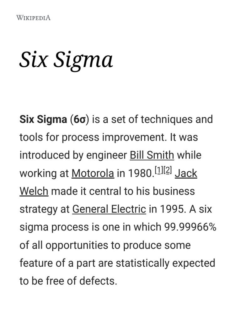 Six Sigma | PDF | Six Sigma | Normal Distribution