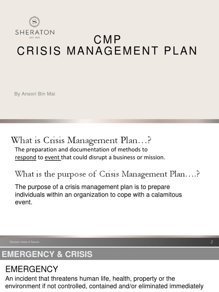 CMP Crisis Management Plan: by Ansori Bin Mai | PDF | Crisis Management ...