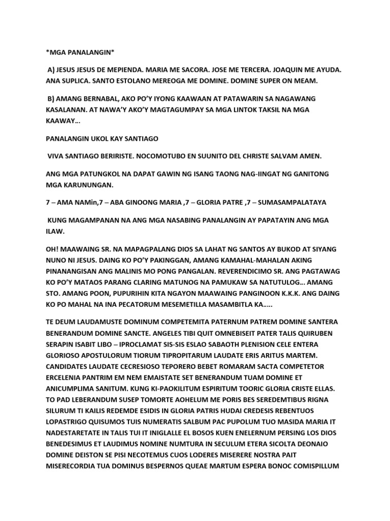 Mga Panalangin | PDF