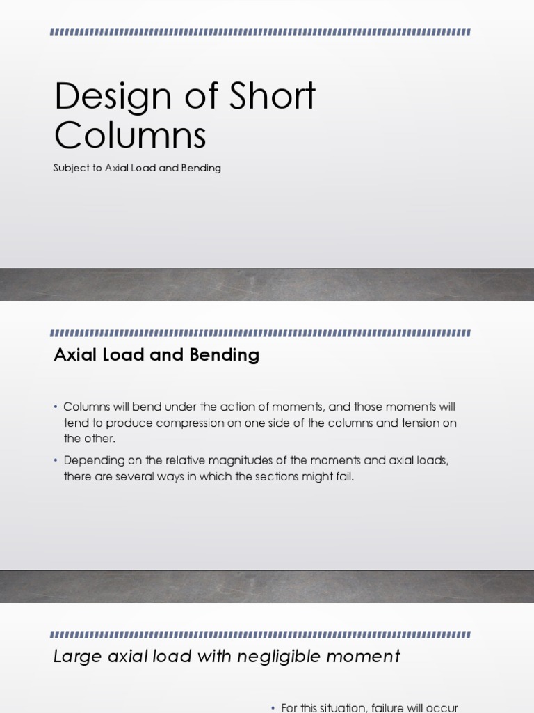 Short Column Design Guide | PDF | Bending | Column