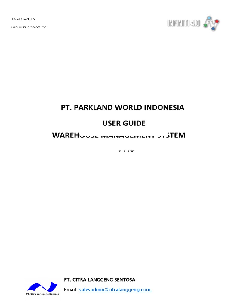 WMS User Guide for PT. Parkland World | PDF | Databases | Operating System