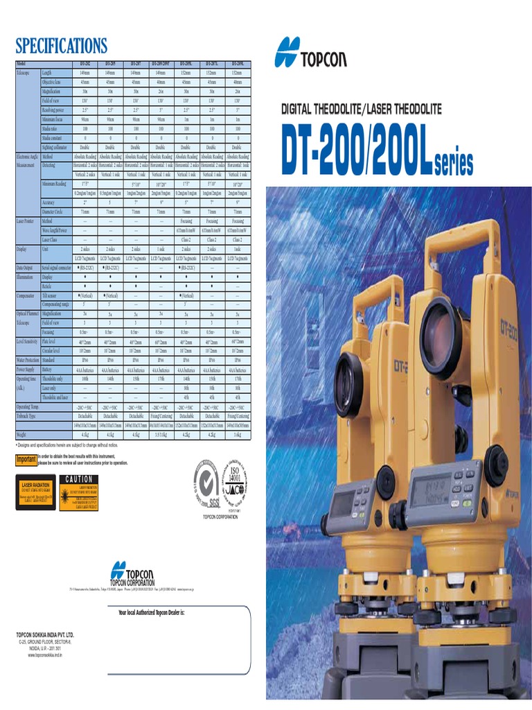 DT200L PDF | PDF | Field Of View | Laser