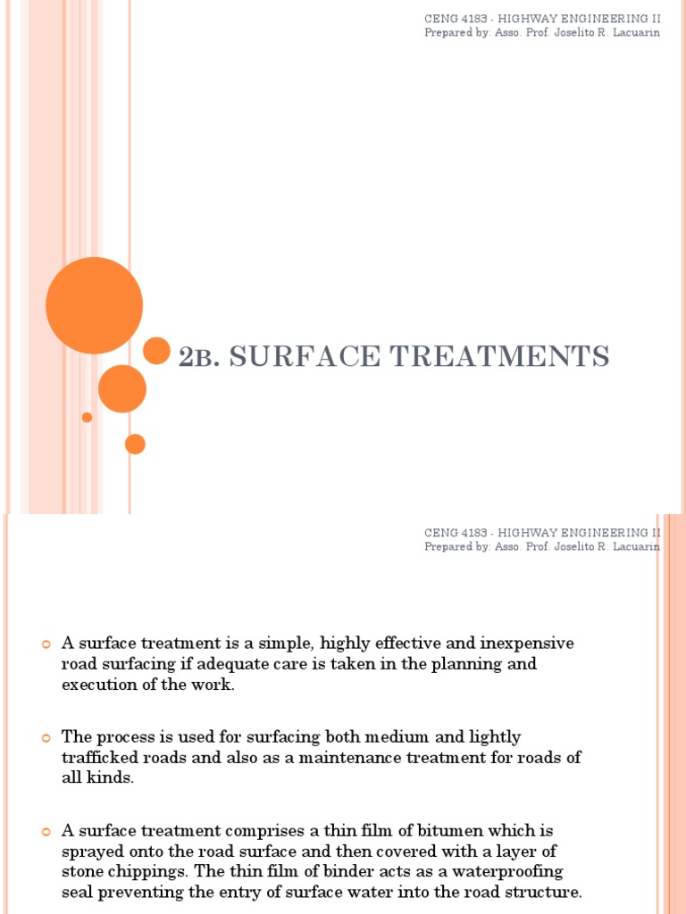 2B. Surface Treatments | PDF | Road Surface | Asphalt