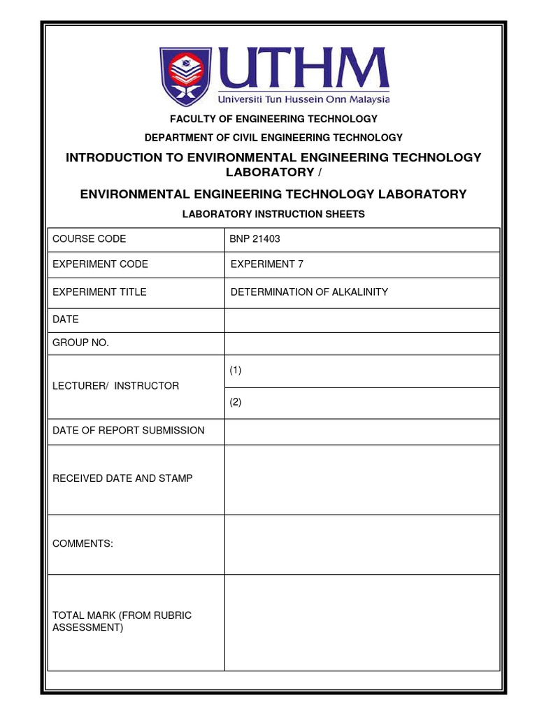 Determination of Alkalinity Lab Report | PDF | Alkalinity | Titration