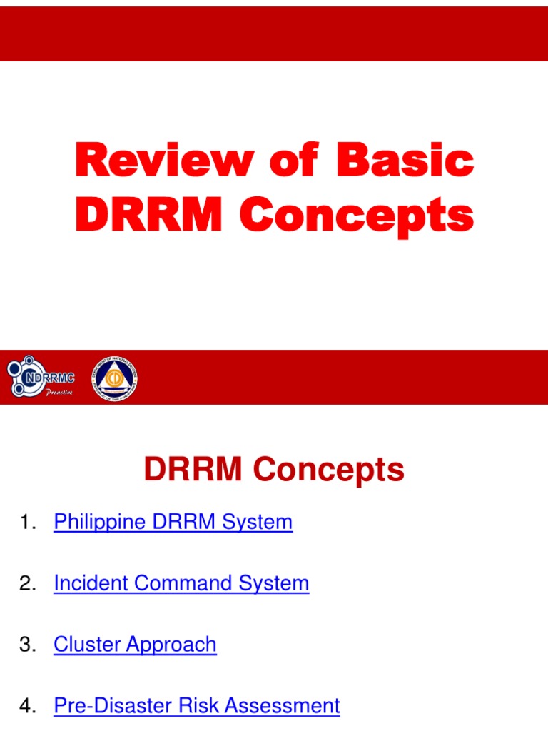 Review of Basic DRRM Concepts | PDF | Incident Command System | Incident Management