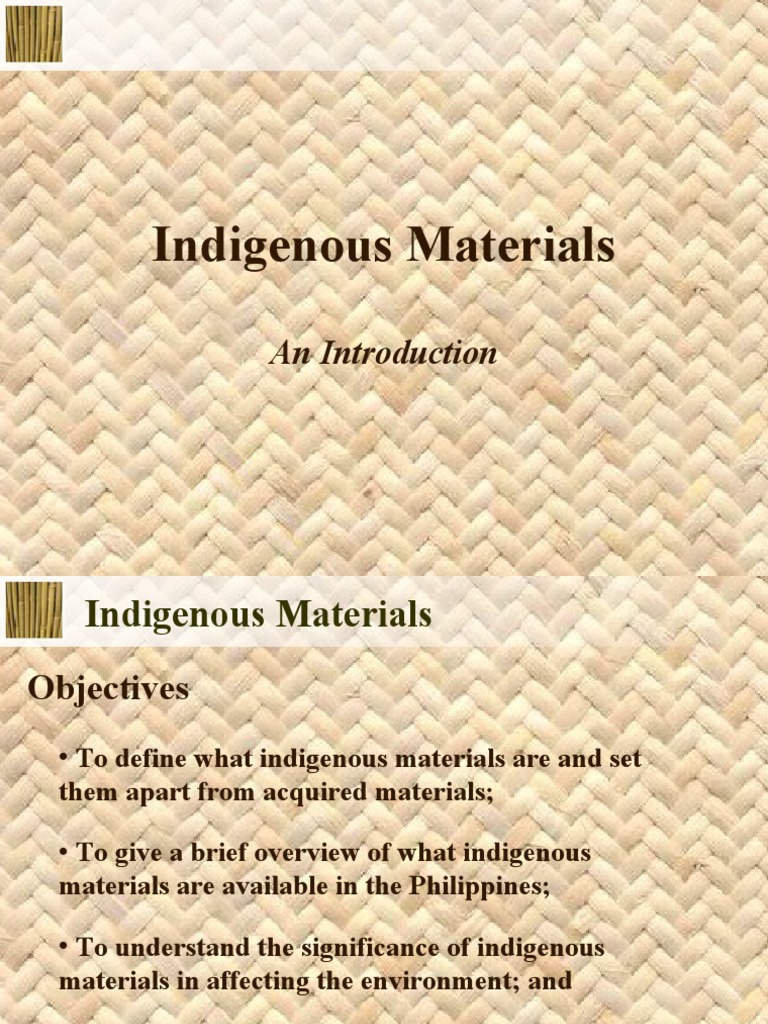 Indigenous Materials: An Introduction | PDF | Philippines | Nature