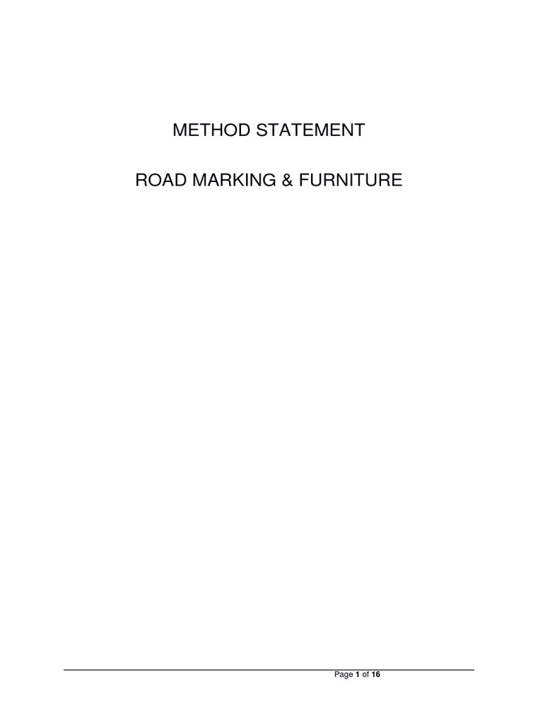 Road Marking Method Statement | PDF | Road Surface | Road