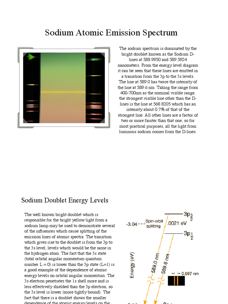 Sodium Atomic Emission Spectrum | Download Free PDF | Atomic Orbital ...