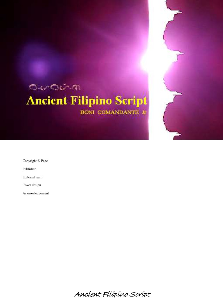 2016-2017 Early Period Ancient Filipino Script | PDF | Tagalog Language